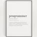 Instant Download Printable Wall Art, Programmer Definition Meaning ...
