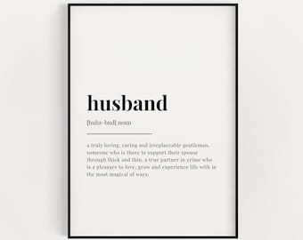 Husband Definition Print Birthday Gift for Husband - Etsy