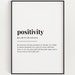 Positivity Definition Meaning | Printable Wall Art | Wall Decor ...