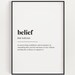 BELIEF DEFINITION MEANING | Printable Wall Art | Belief Print ...