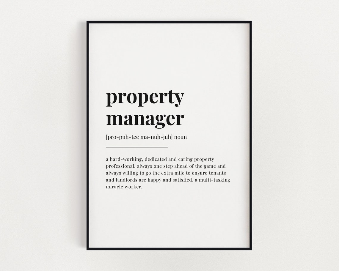 PROPERTY MANAGER MEANING Printable Wall Art Caretaker - Etsy