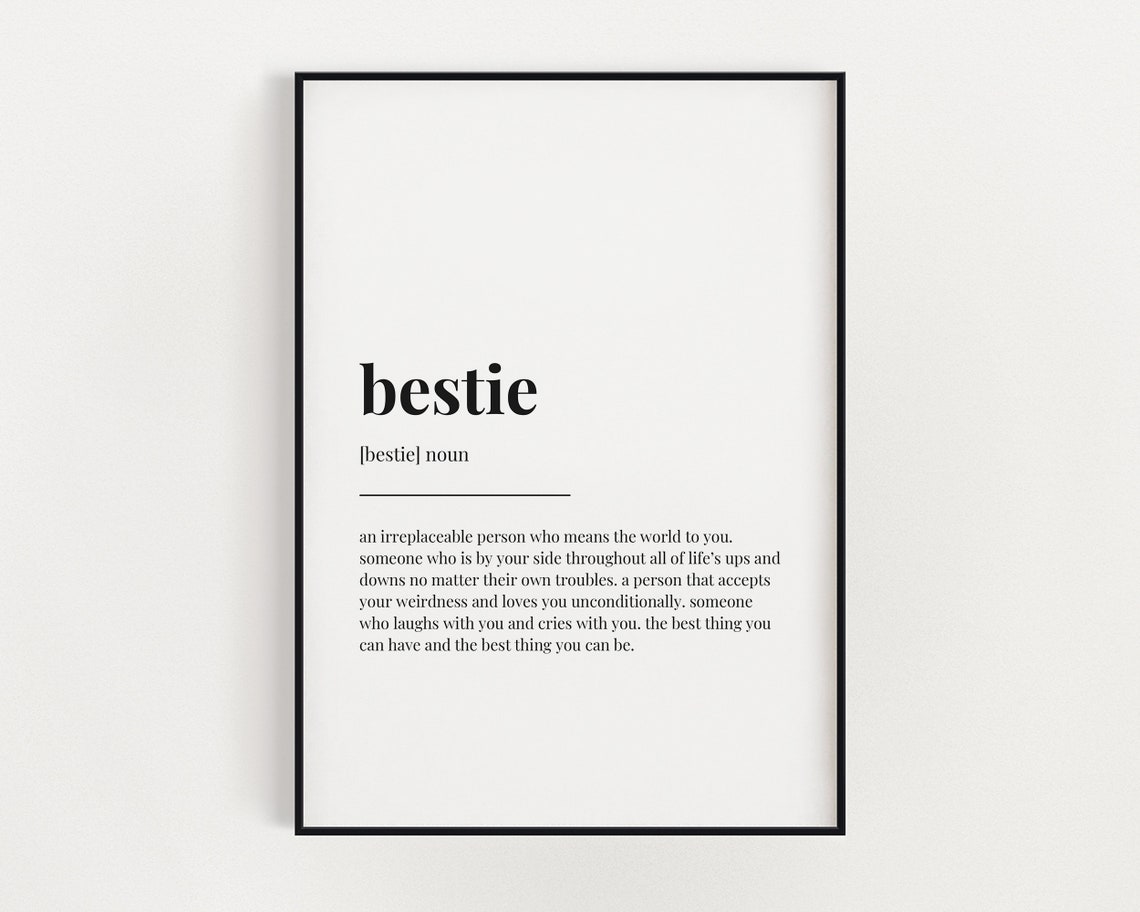 BESTIE DEFINITION MEANING Printable Wall Art Best Friend - Etsy India