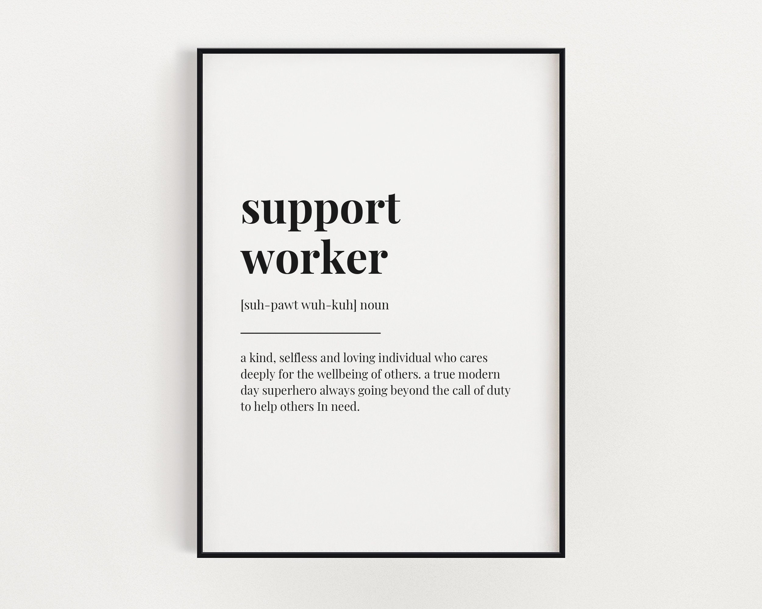 SUPPORT WORKER DEFINITION Print Printable Wall Art | Etsy
