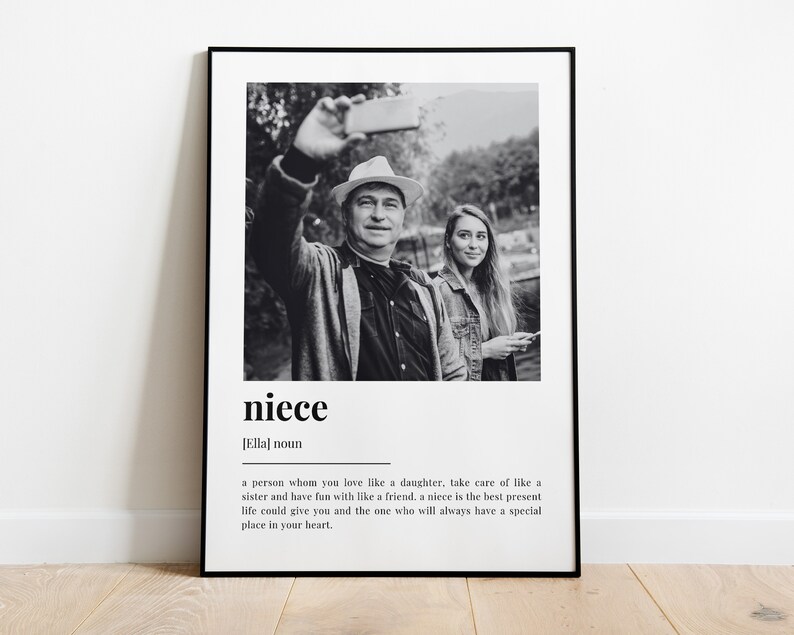 PERSONALISED NIECE DEFINITION Print | Wall Art Print | Niece Gift ...