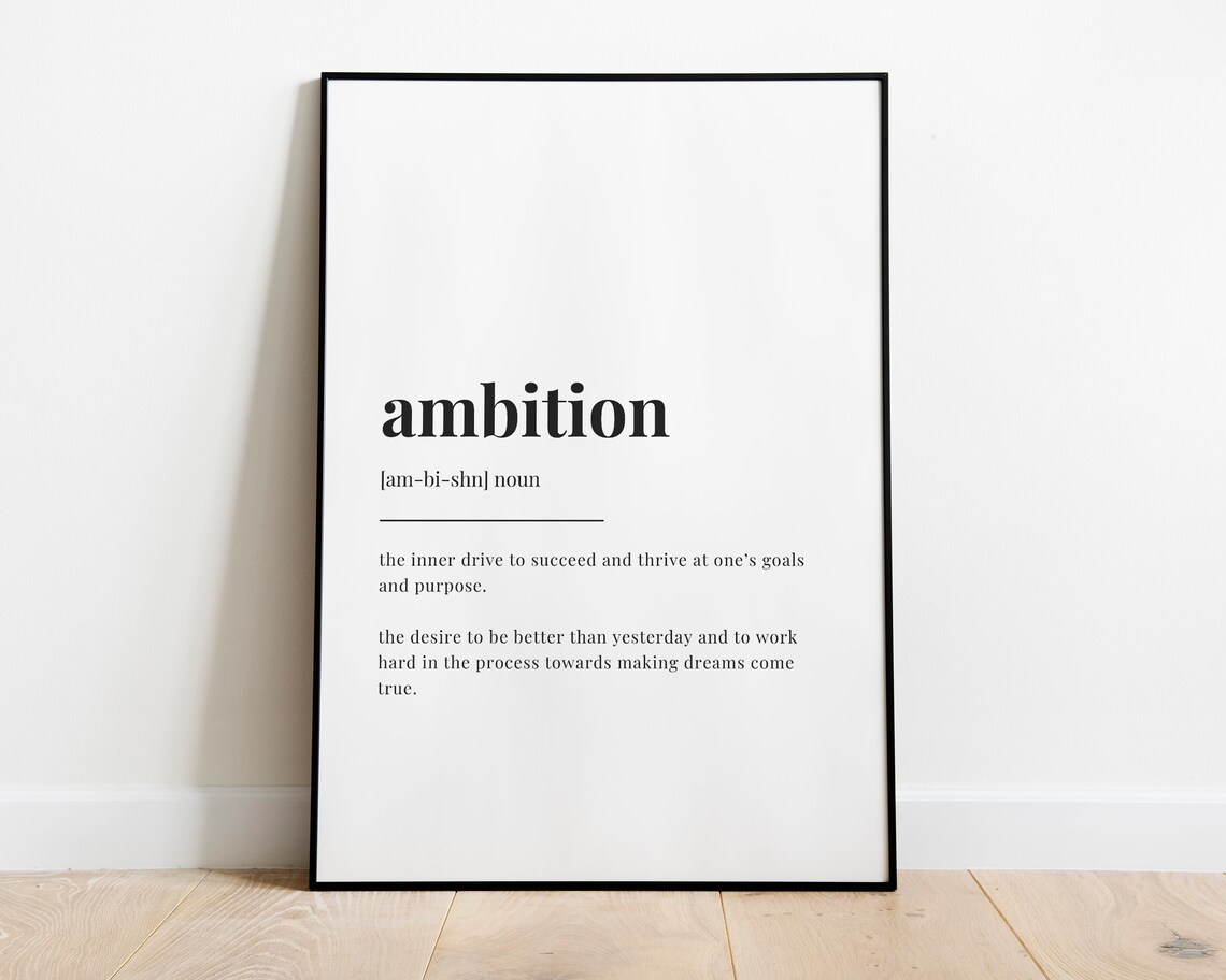 AMBITION DEFINITION PRINT | Digital Download | Printable Wall Art ...