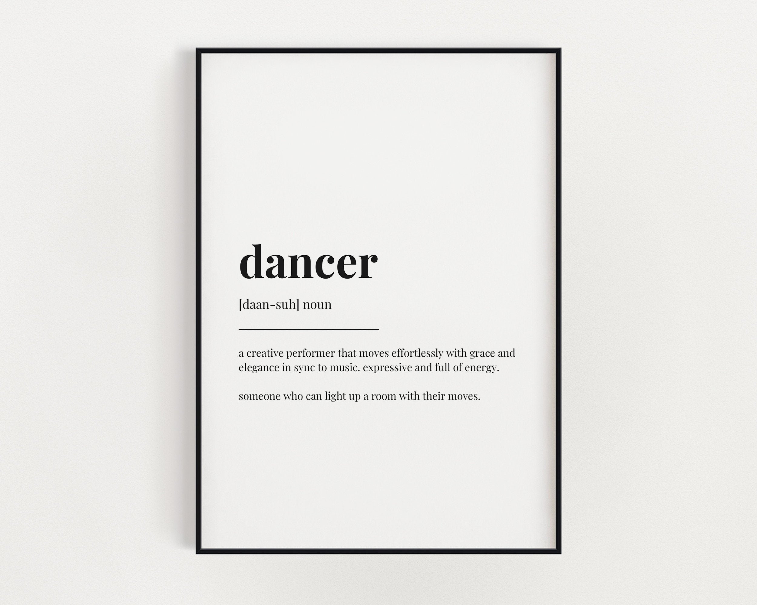 DANCER DEFINITION PRINT Wall Art Print Dancer Print - Etsy