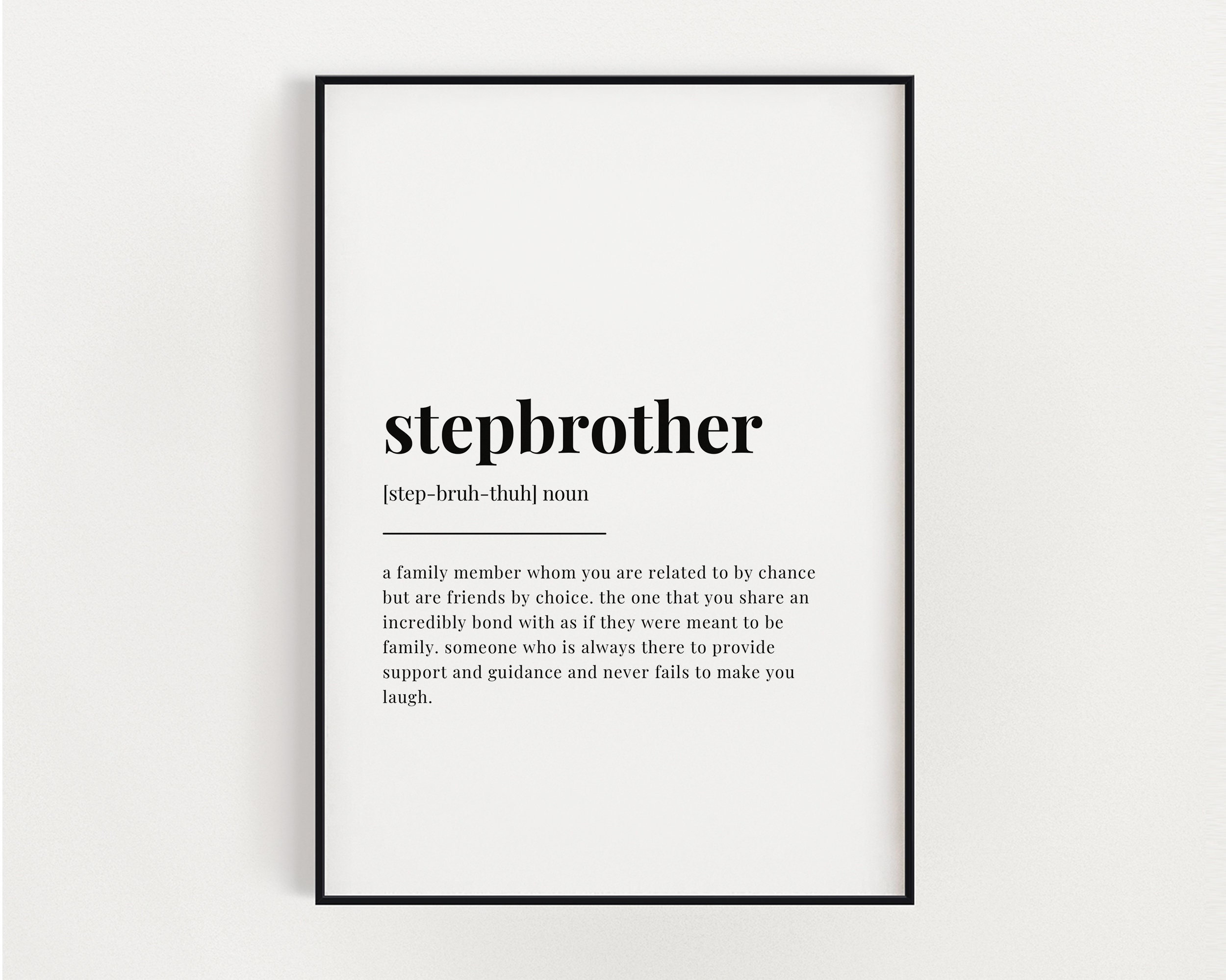 STEP BROTHER DEFINITION Print | Wall Art Print | Step Brother Print ...
