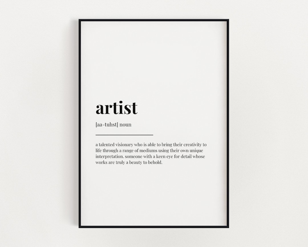ARTIST MEANING PRINT | Printable Wall Art | Gift for Artist ...