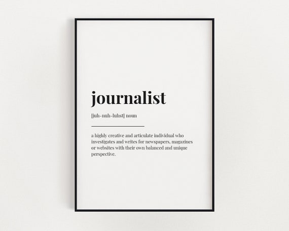 JOURNALIST DEFINITION PRINT Wall Art Print Definition | Etsy