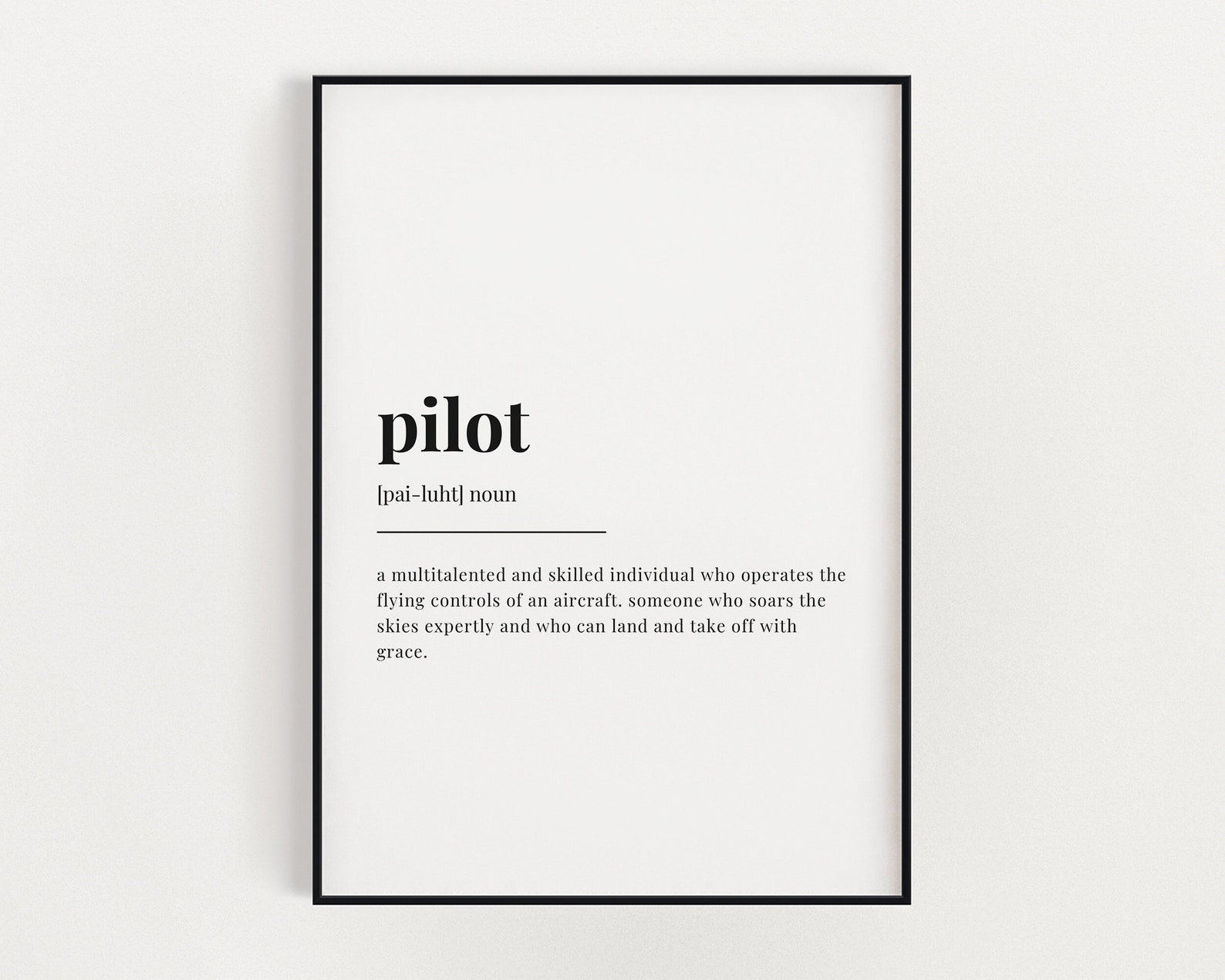 PILOT DEFINITION MEANING Printable Wall Art Pilot Print | Etsy