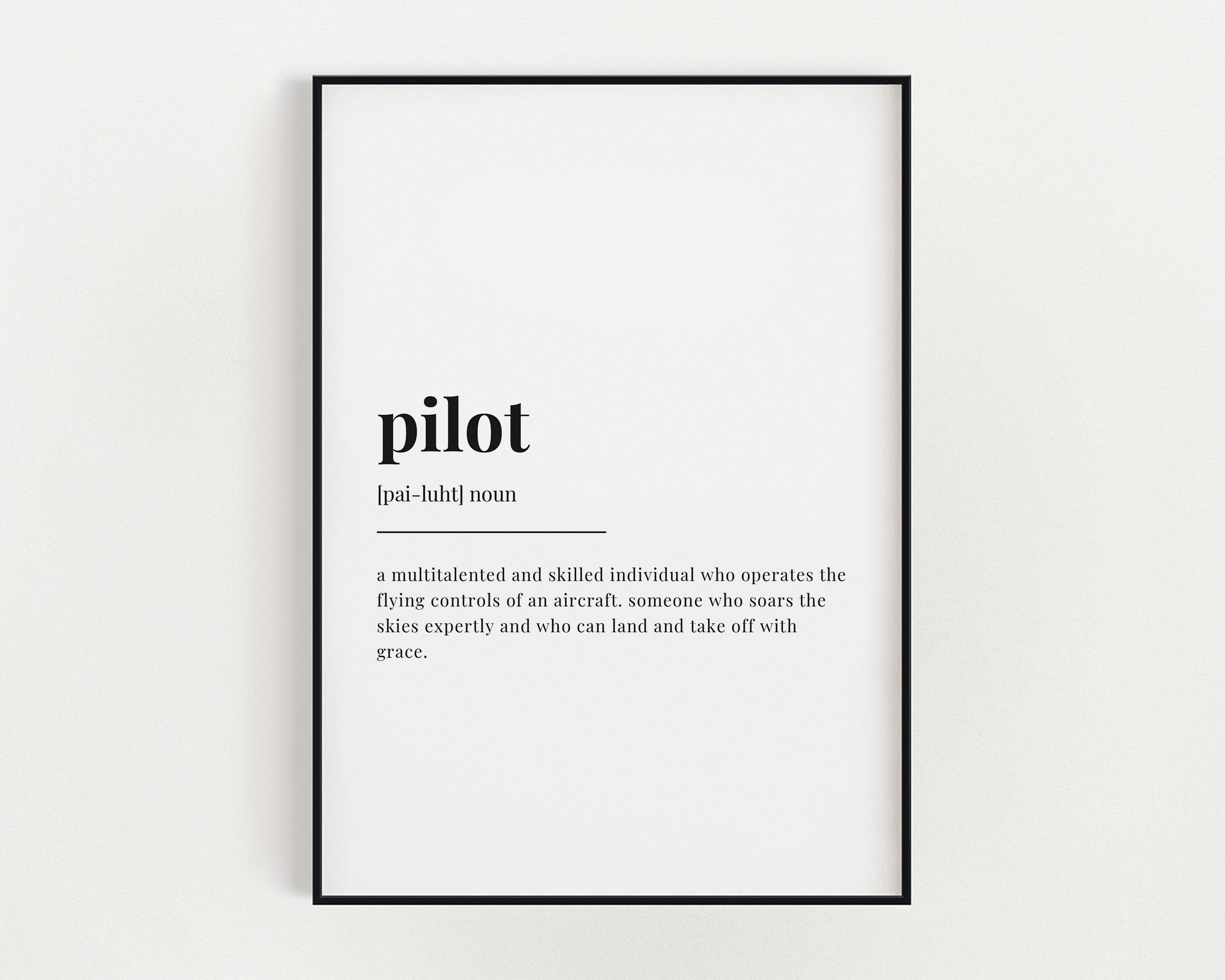 PILOT DEFINITION MEANING Printable Wall Art Pilot Print | Etsy