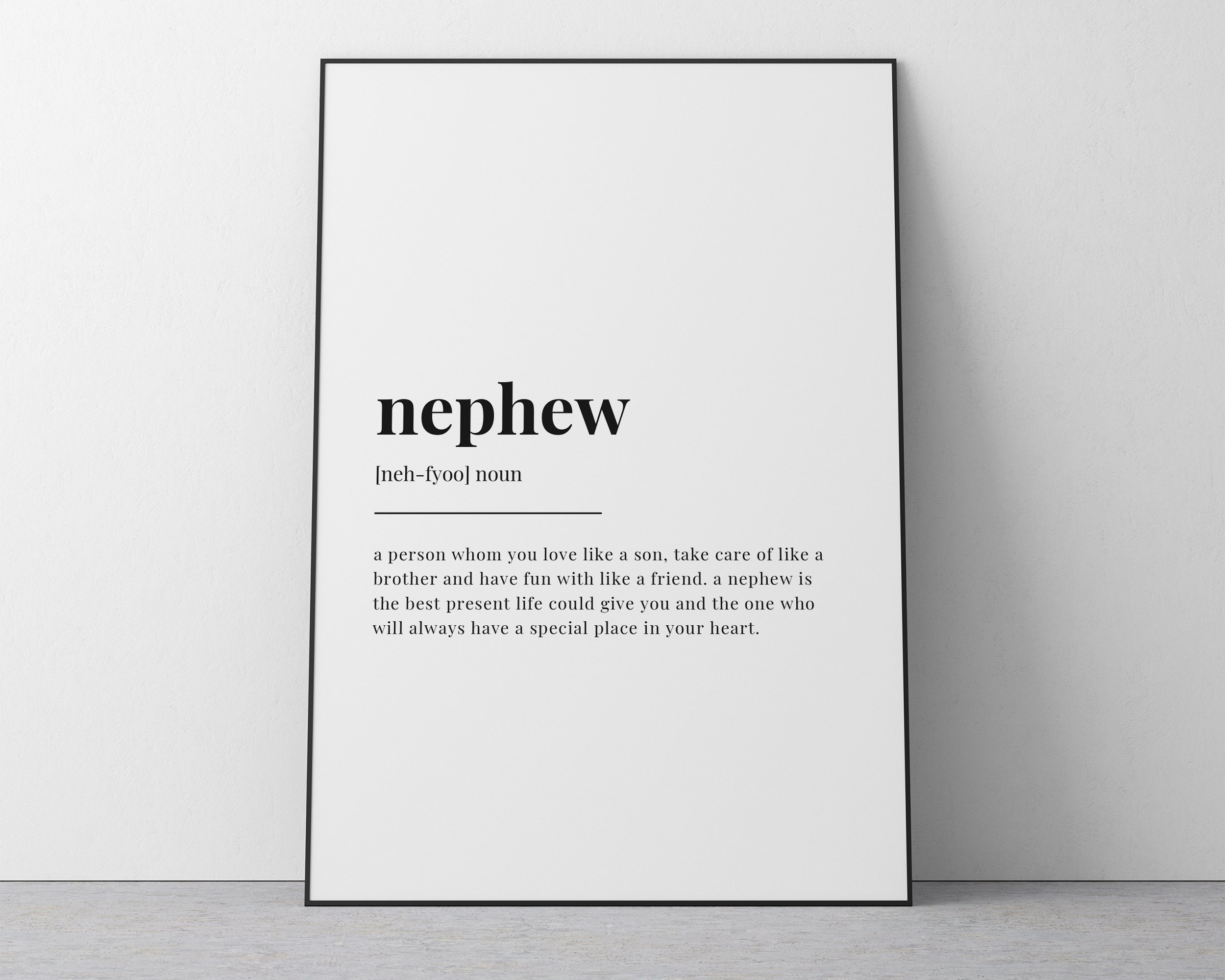 NEPHEW DEFINITION PRINT Wall Art Print Gift for Nephew | Etsy