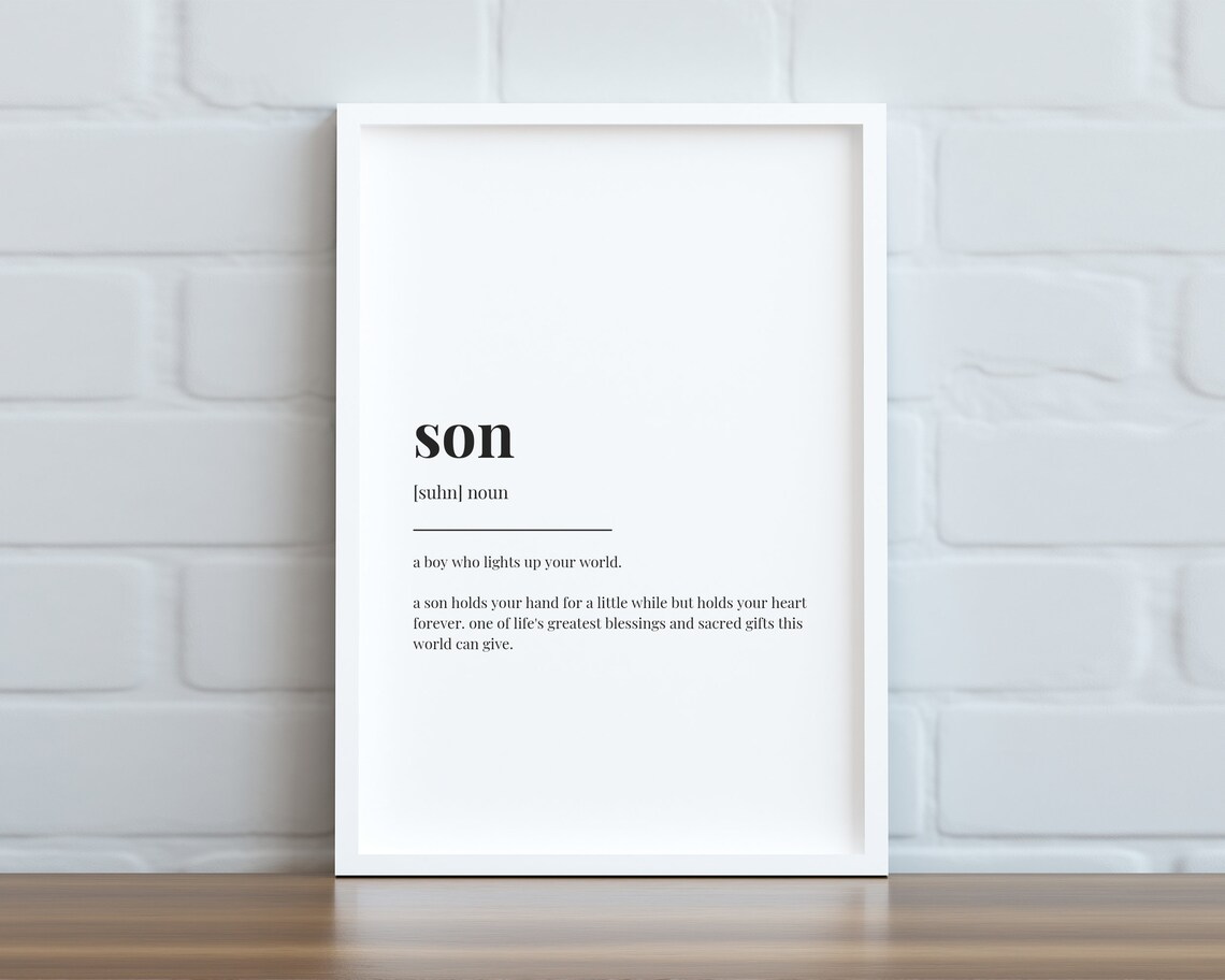 SON DEFINITION PRINT | Printable Wall Art | Instant Download ...