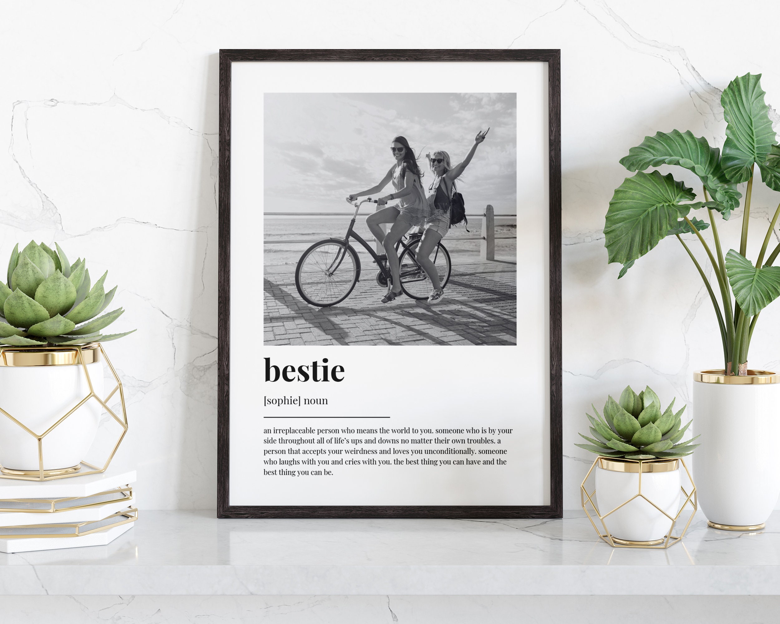 PERSONALISED BESTIE DEFINITION Print, Wall Art Print, Best Friend Print ...