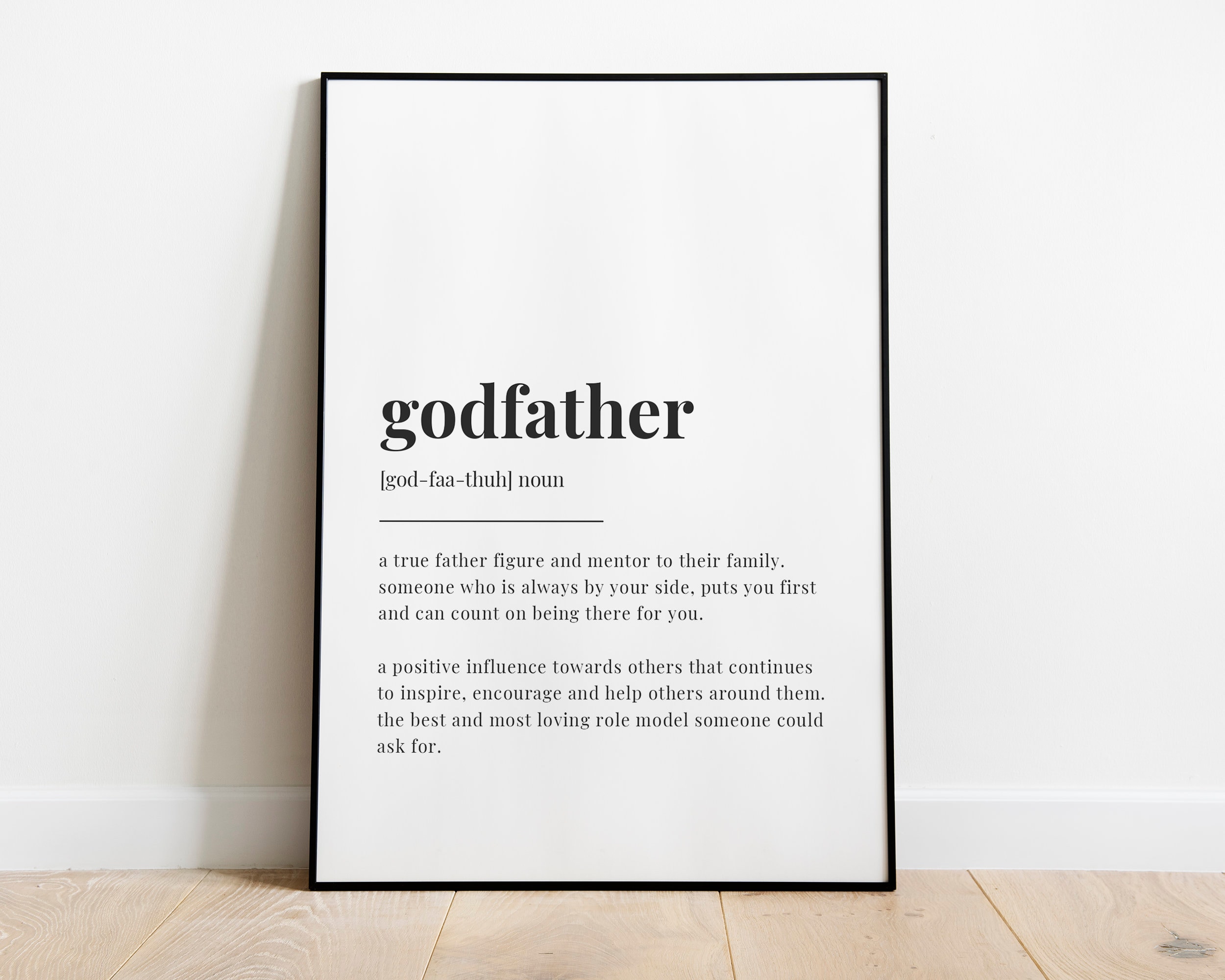 GODFATHER DEFINITION PRINT | Wall Art Print | Godfather Print ...