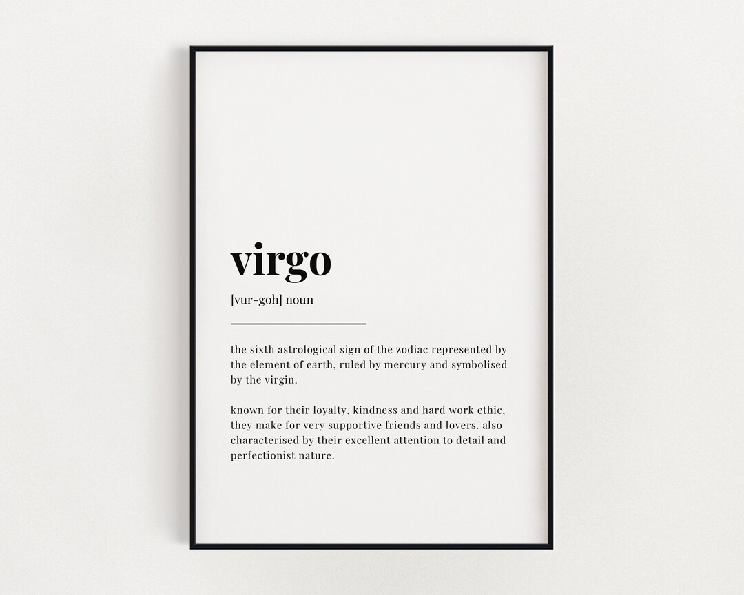 VIRGO DEFINITION PRINT, Wall Art, Virgo Print, Gift for Virgo, Zodiac ...