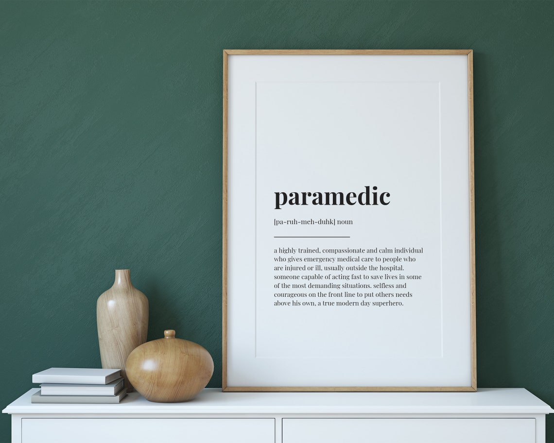 PARAMEDIC DEFINITION PRINT Printable Wall Art Definition | Etsy