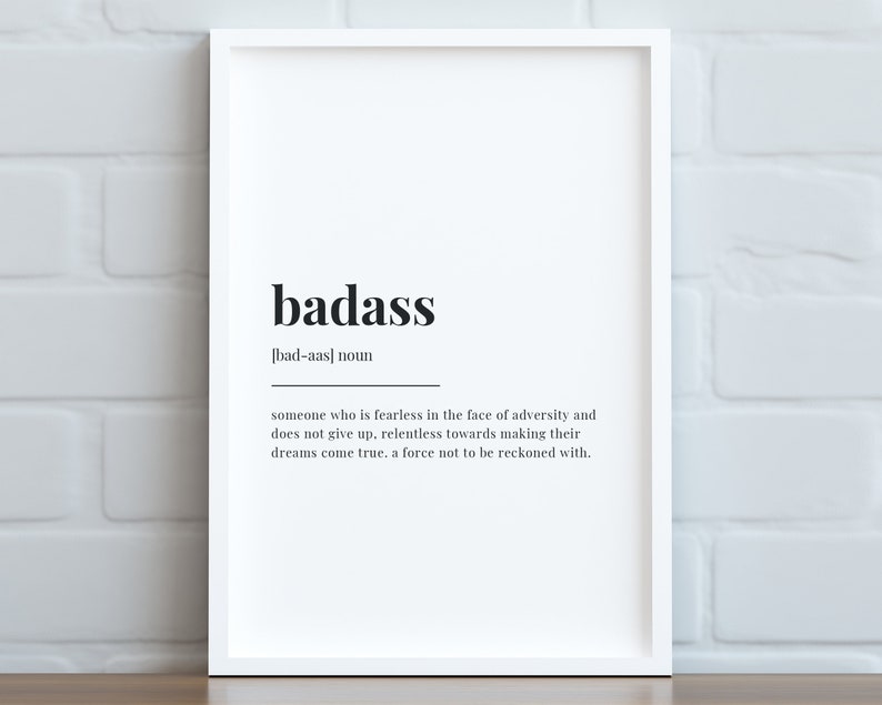 BADASS DEFINITION PRINT | Wall Art Print | Badass Print | Definition ...