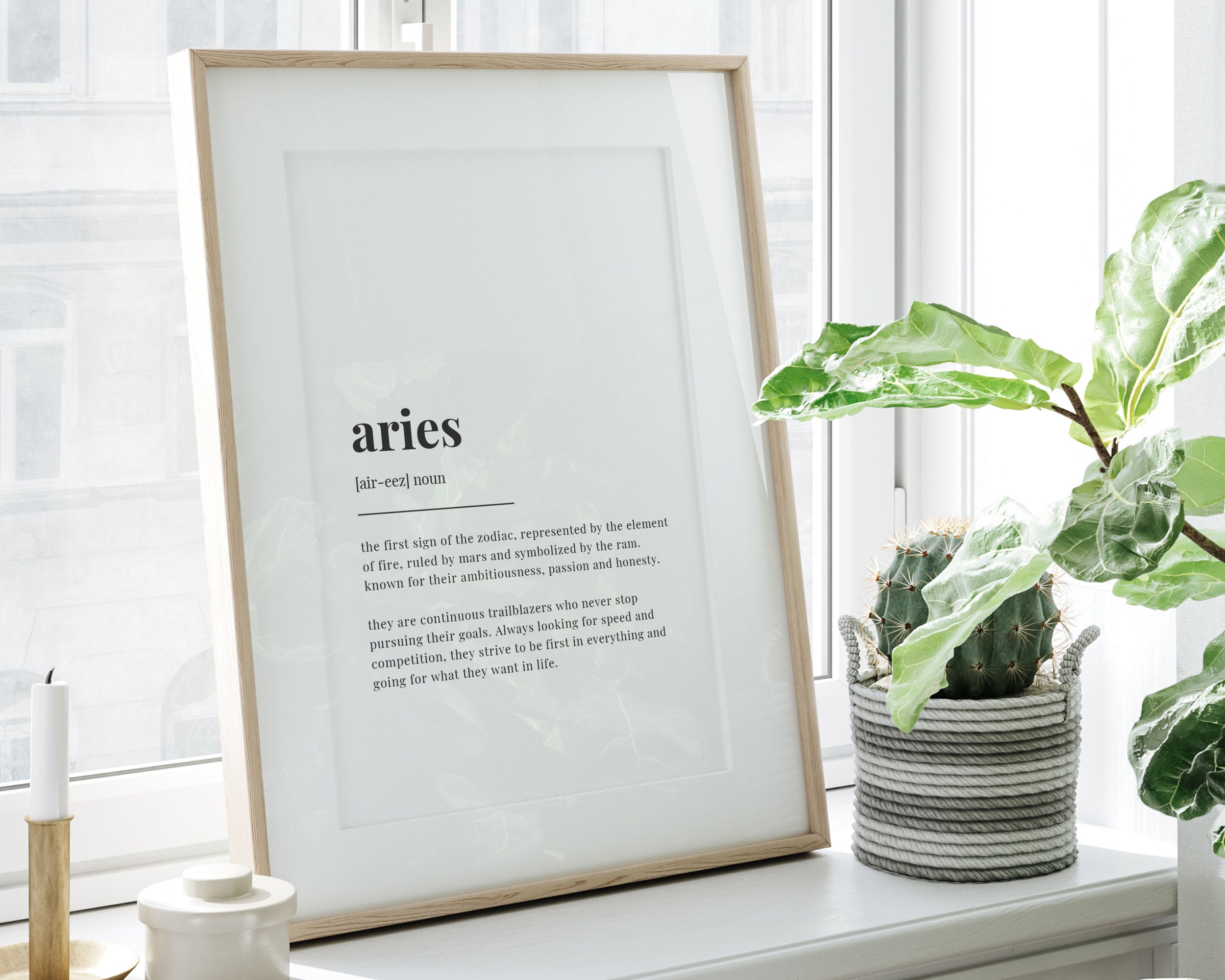 Instant Download Printable Wall Art Aries Definition Meaning - Etsy