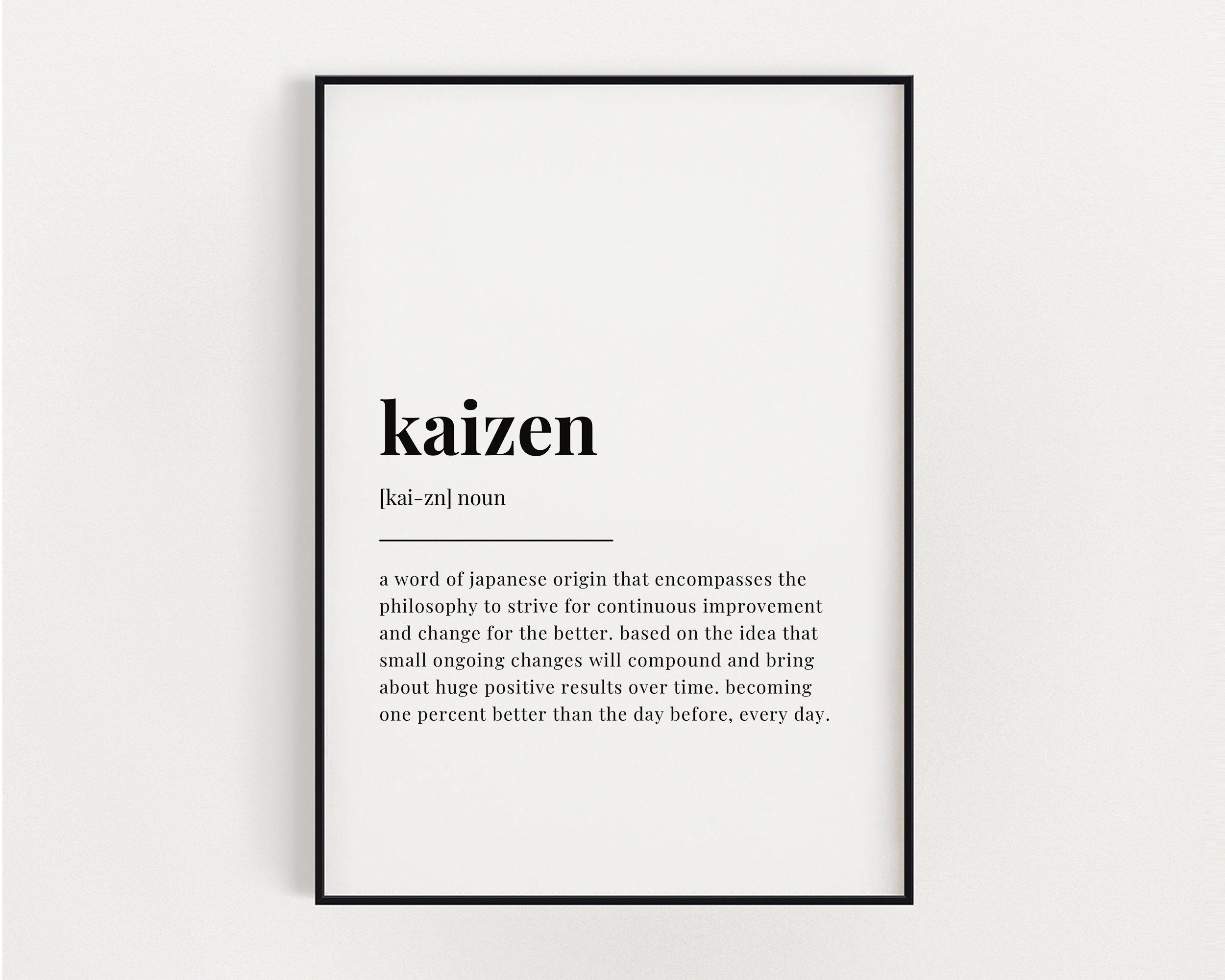 KAIZEN DEFINITION PRINT | Wall Art Print | Kaizen Print | Definition ...
