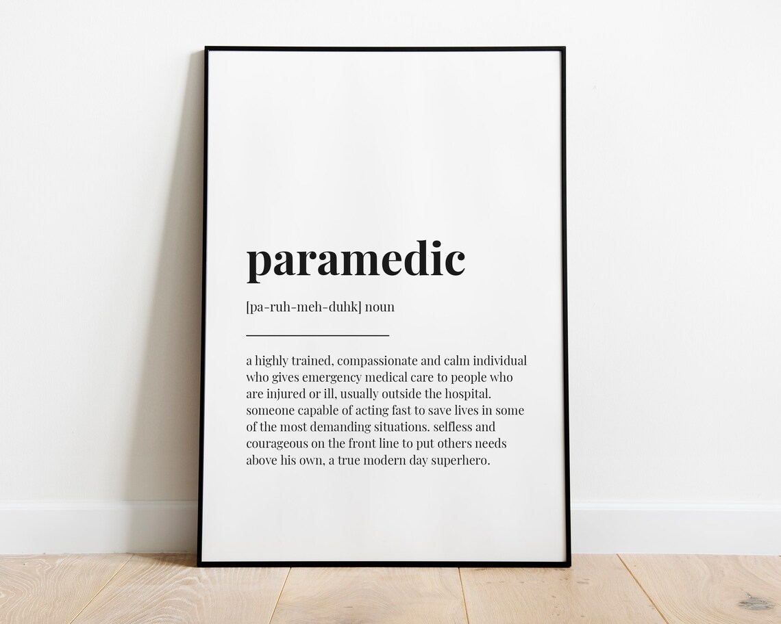 PARAMEDIC DEFINITION PRINT Printable Wall Art Definition | Etsy