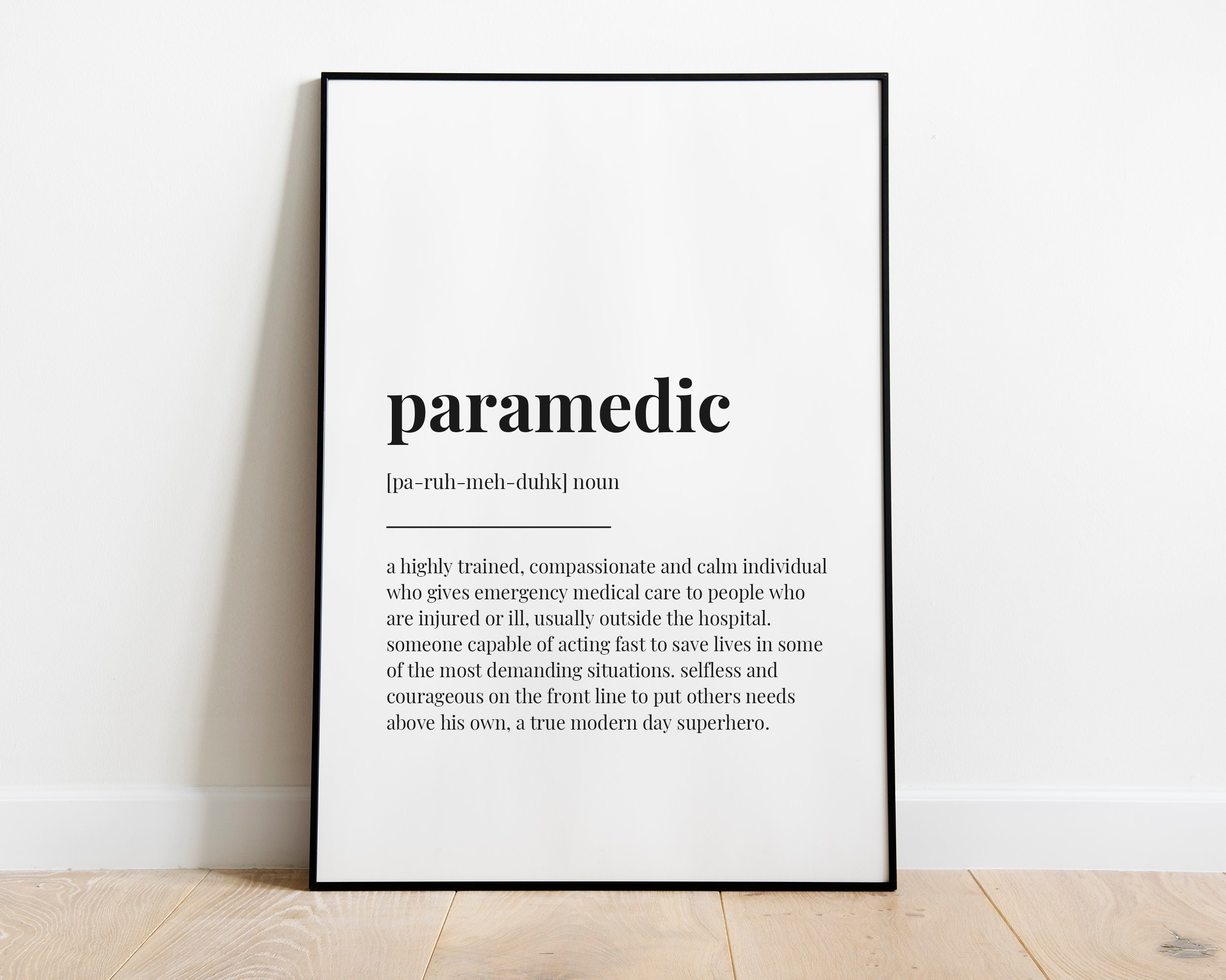 PARAMEDIC DEFINITION PRINT Printable Wall Art Definition - Etsy Canada