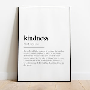 KINDNESS DEFINITION MEANING | Printable Wall Art | Kindness Print ...