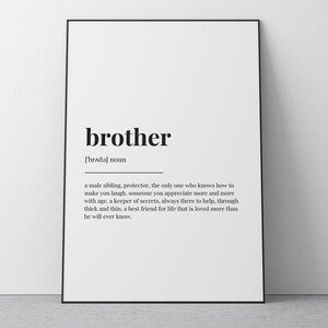 BROTHER DEFINITION MEANING | Printable Wall Art | Brother Gift ...