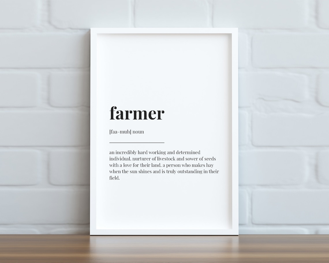 FARMER DEFINITION PRINT Printable Wall Art Definition - Etsy
