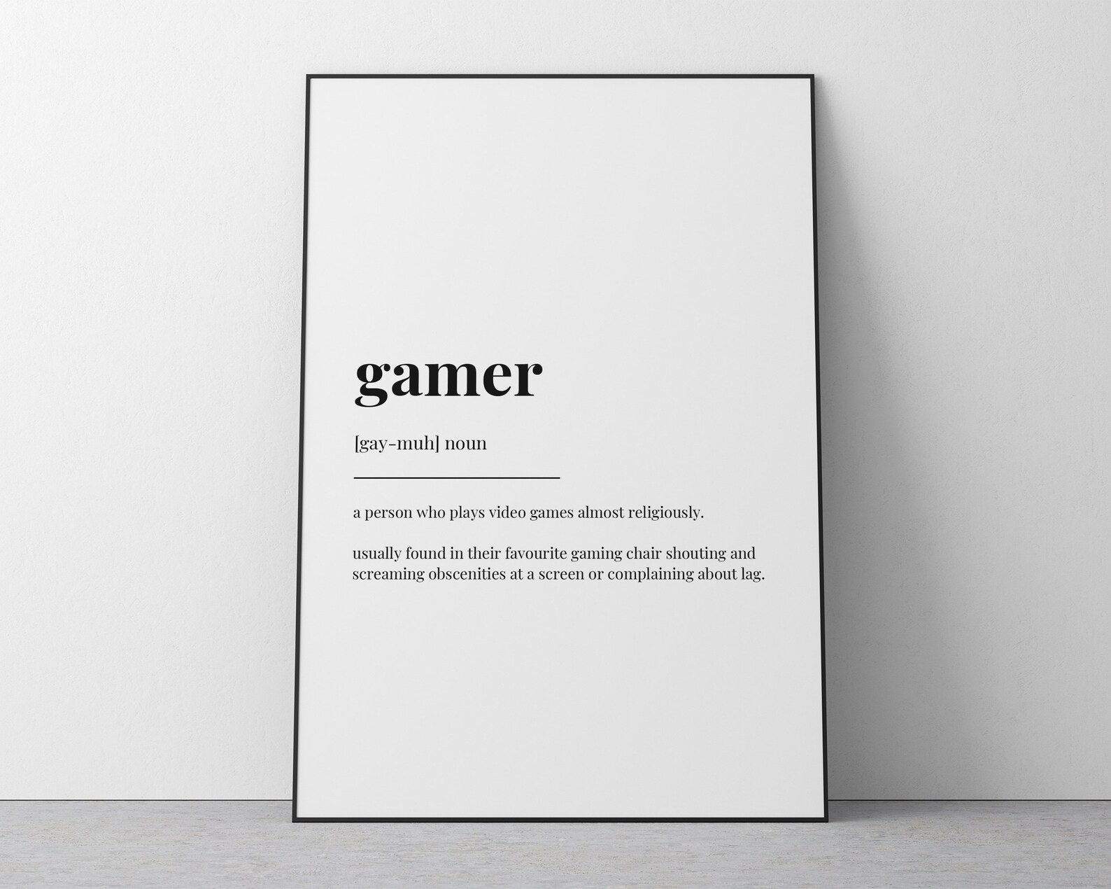 GAMER DEFINITION PRINT Digital Download Printable Wall Art | Etsy