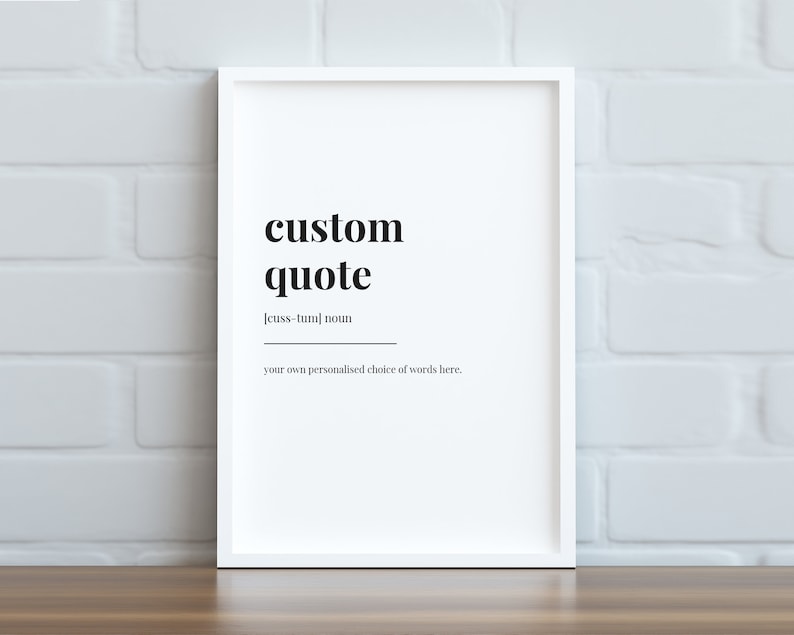 CUSTOM DEFINITION PRINT Personalised Definition Print Wall - Etsy UK