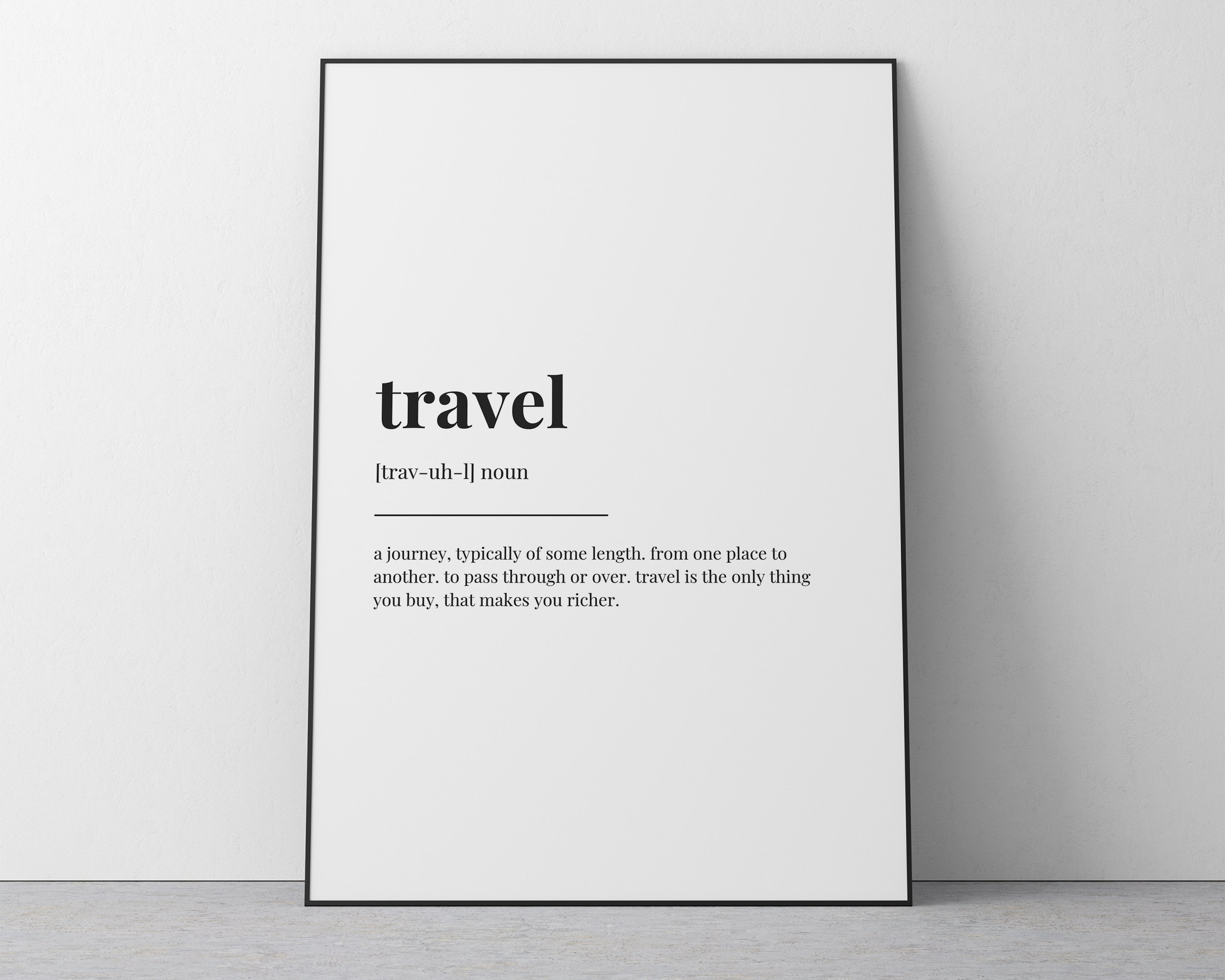 TRAVEL DEFINITION PRINT Wall Art Print Travel Print - Etsy