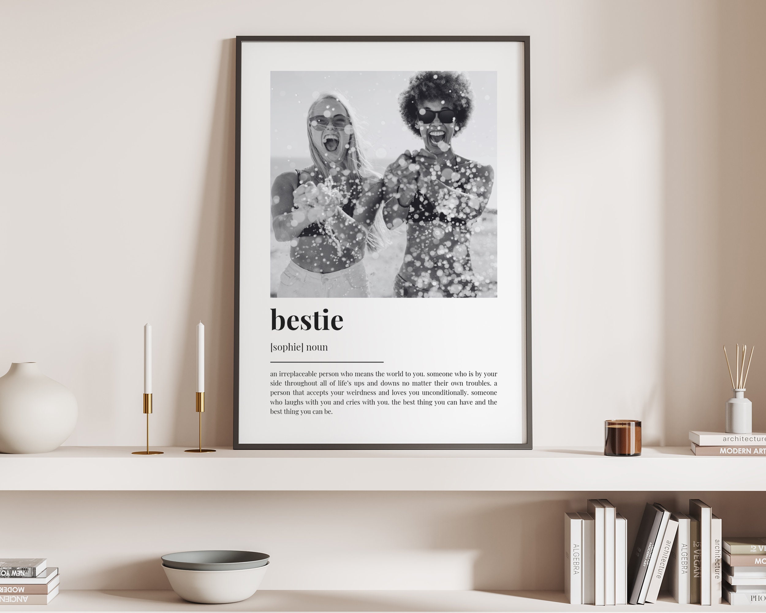PERSONALISED BESTIE DEFINITION Print, Wall Art Print, Best Friend Print ...