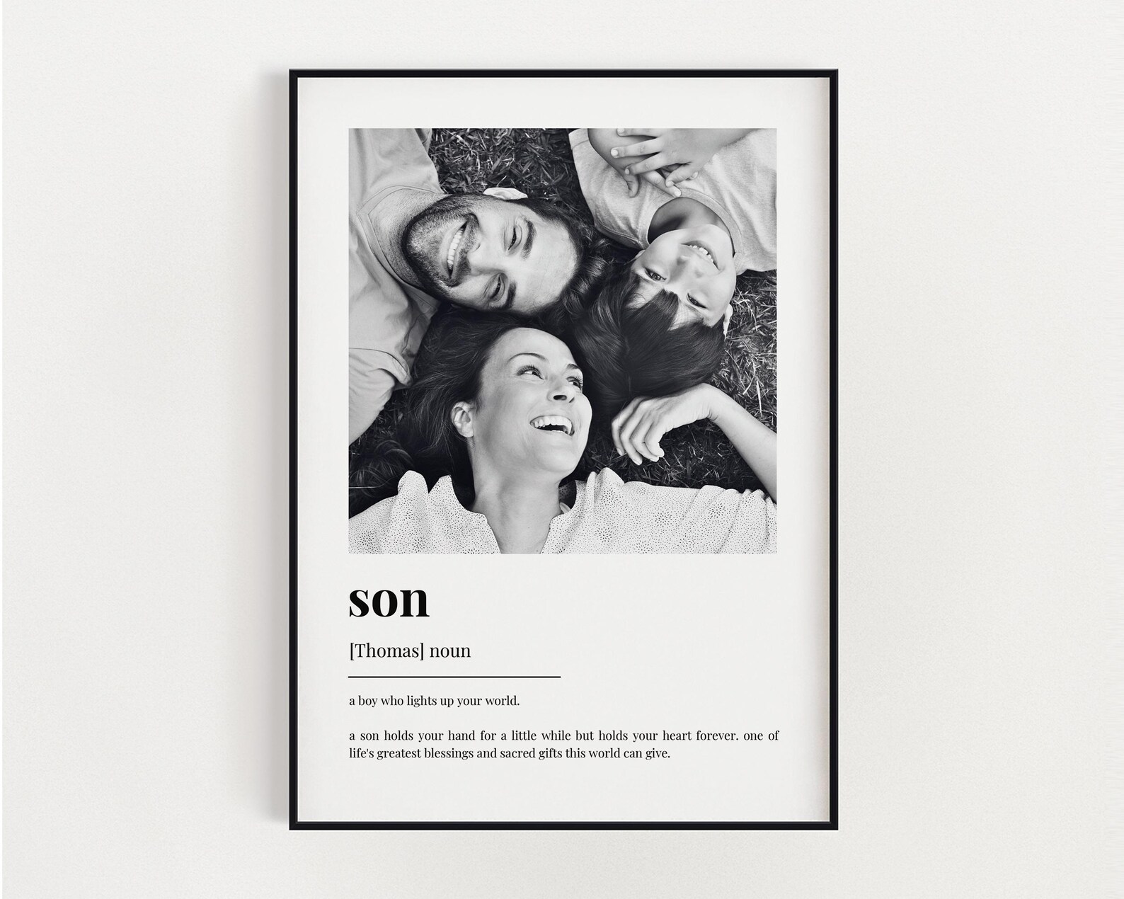 PERSONALISED SON DEFINITION Print, Wall Art Print, Son Gift, Photo ...