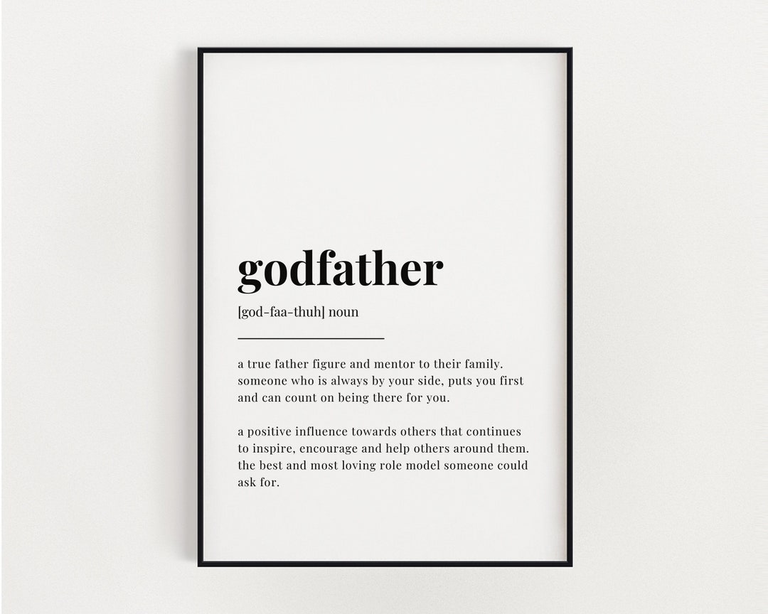 GODFATHER DEFINITION PRINT | Wall Art Print | Godfather Print ...