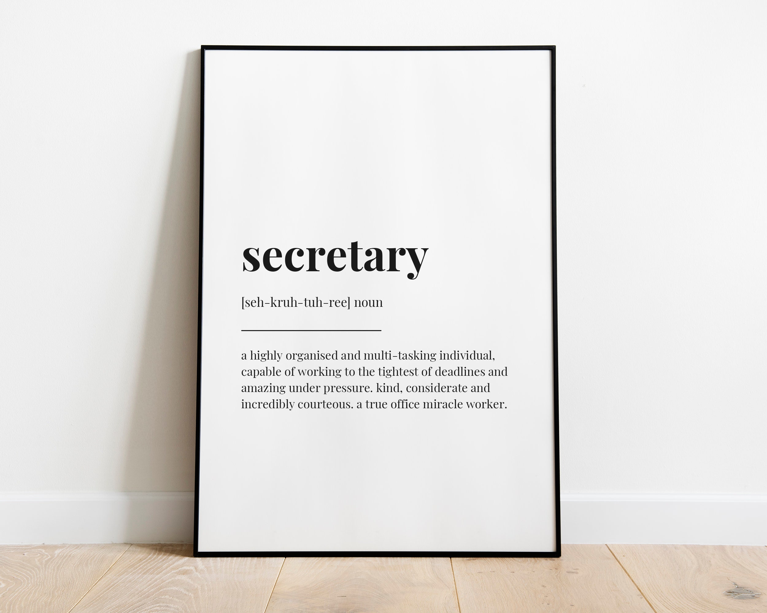 SECRETARY Definition Print, Wall Art Print, Definition Print, Quote ...