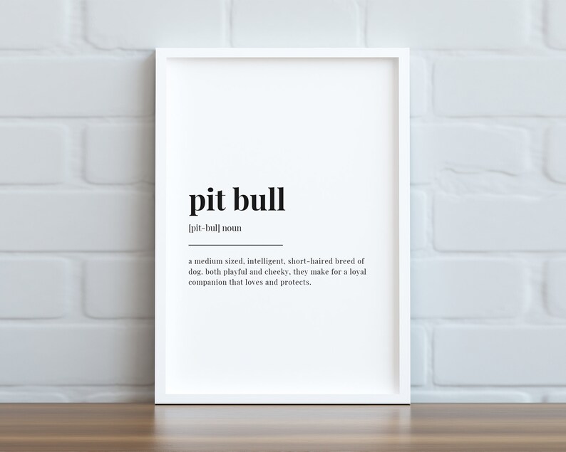 PIT BULL DEFINITION Print Wall Art Print Pit Bull Gift - Etsy