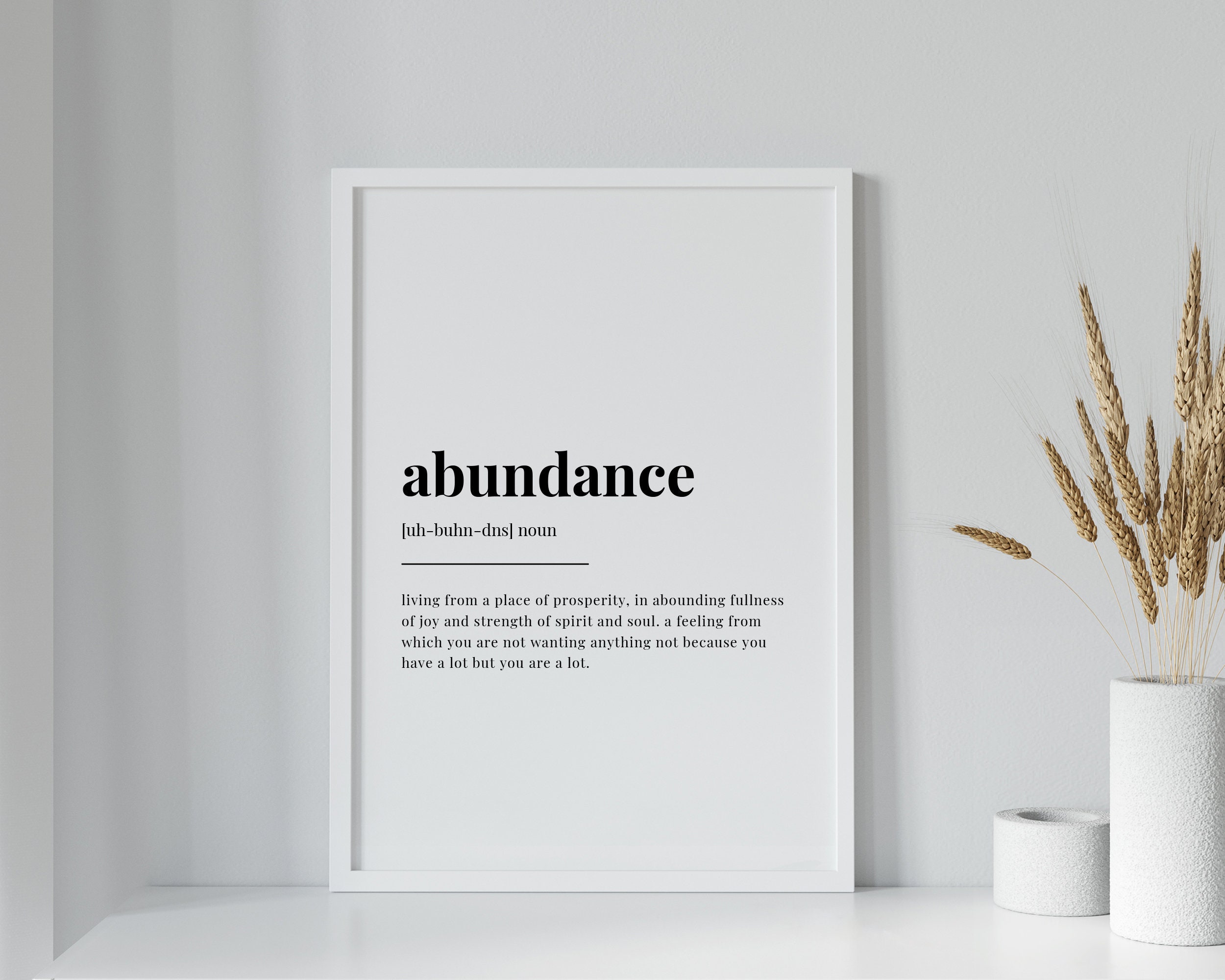 Abundance Definition Meaning | Printable Wall Art | Wall Decor ...