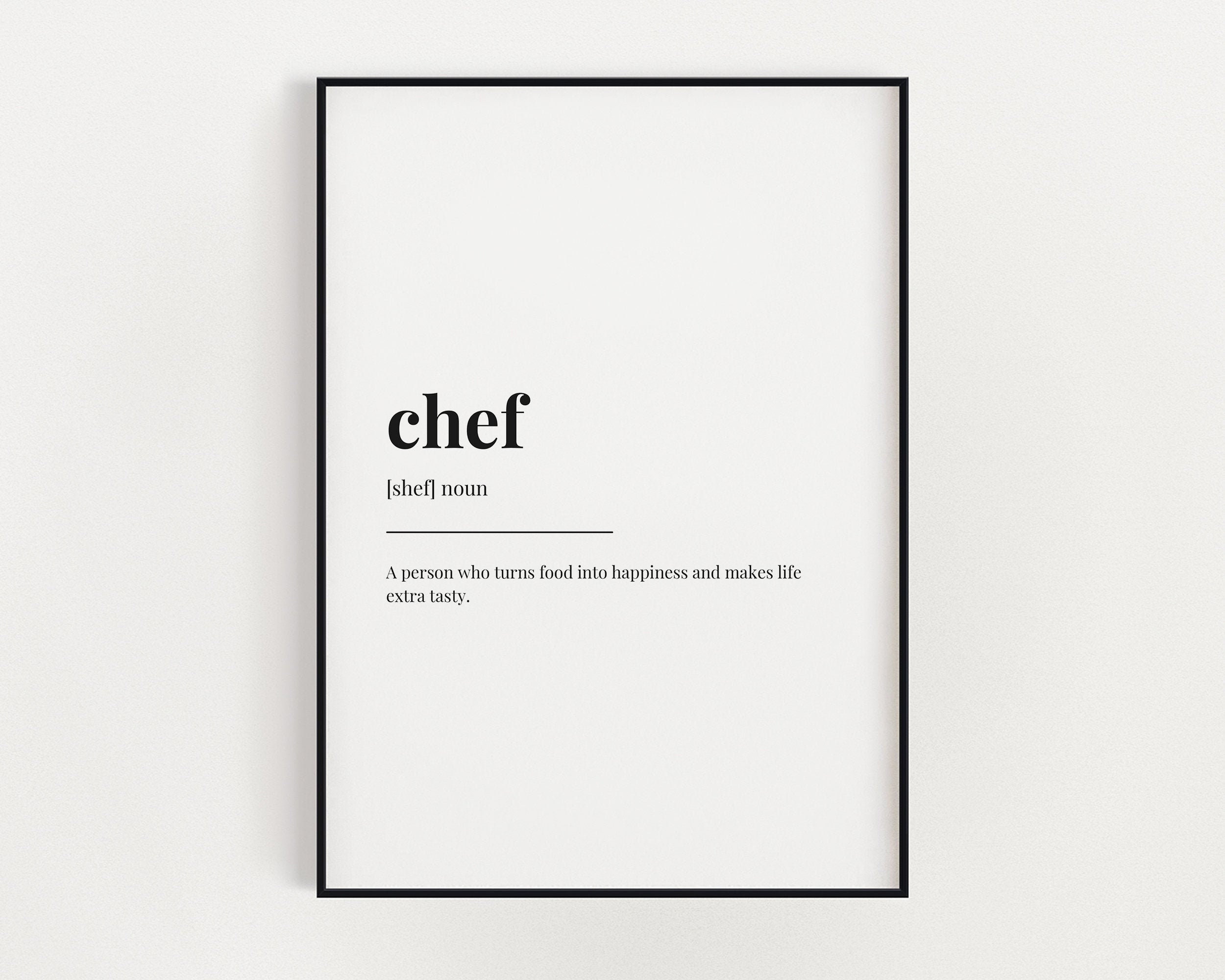 CHEF DEFINITION PRINT Wall Art Print Chef Print | Etsy