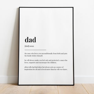 DAD QUOTE ART | Wall Art Print | Dad Gift | Dad Print | Definition ...