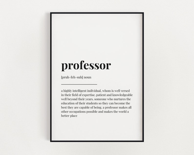PROFESSOR DEFINITION PRINT | Digital Download | Printable Wall Art ...