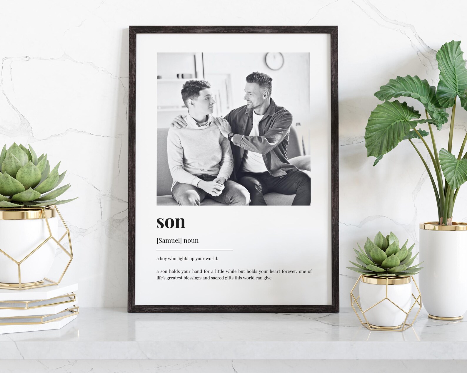 PERSONALISED SON DEFINITION Print, Wall Art Print, Son Gift, Photo ...