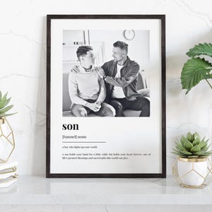 PERSONALISED SON DEFINITION Print, Wall Art Print, Son Gift, Photo ...