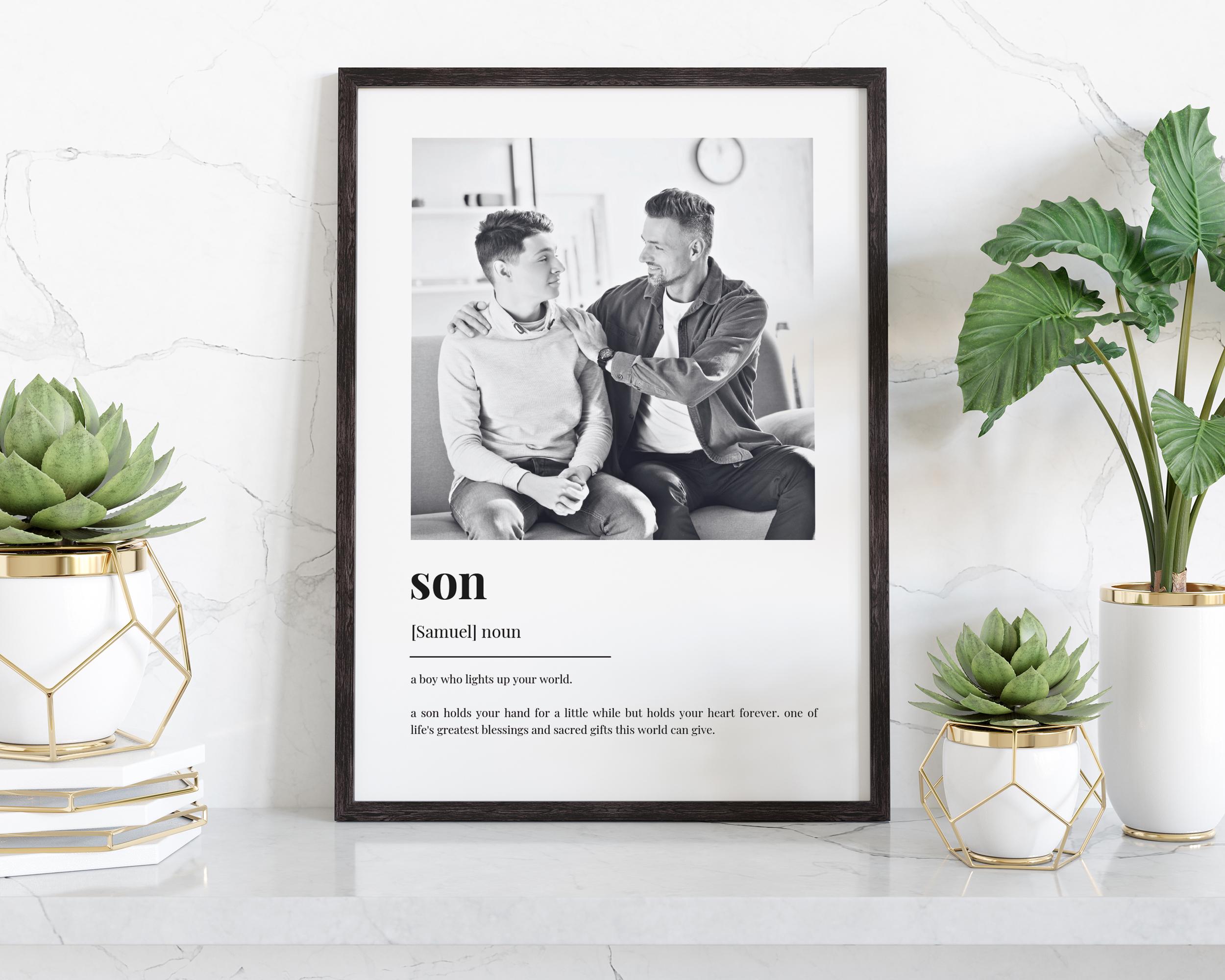 PERSONALISED SON DEFINITION Print, Wall Art Print, Son Gift, Photo ...