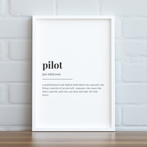PILOT DEFINITION MEANING | Printable Wall Art | Pilot Print ...