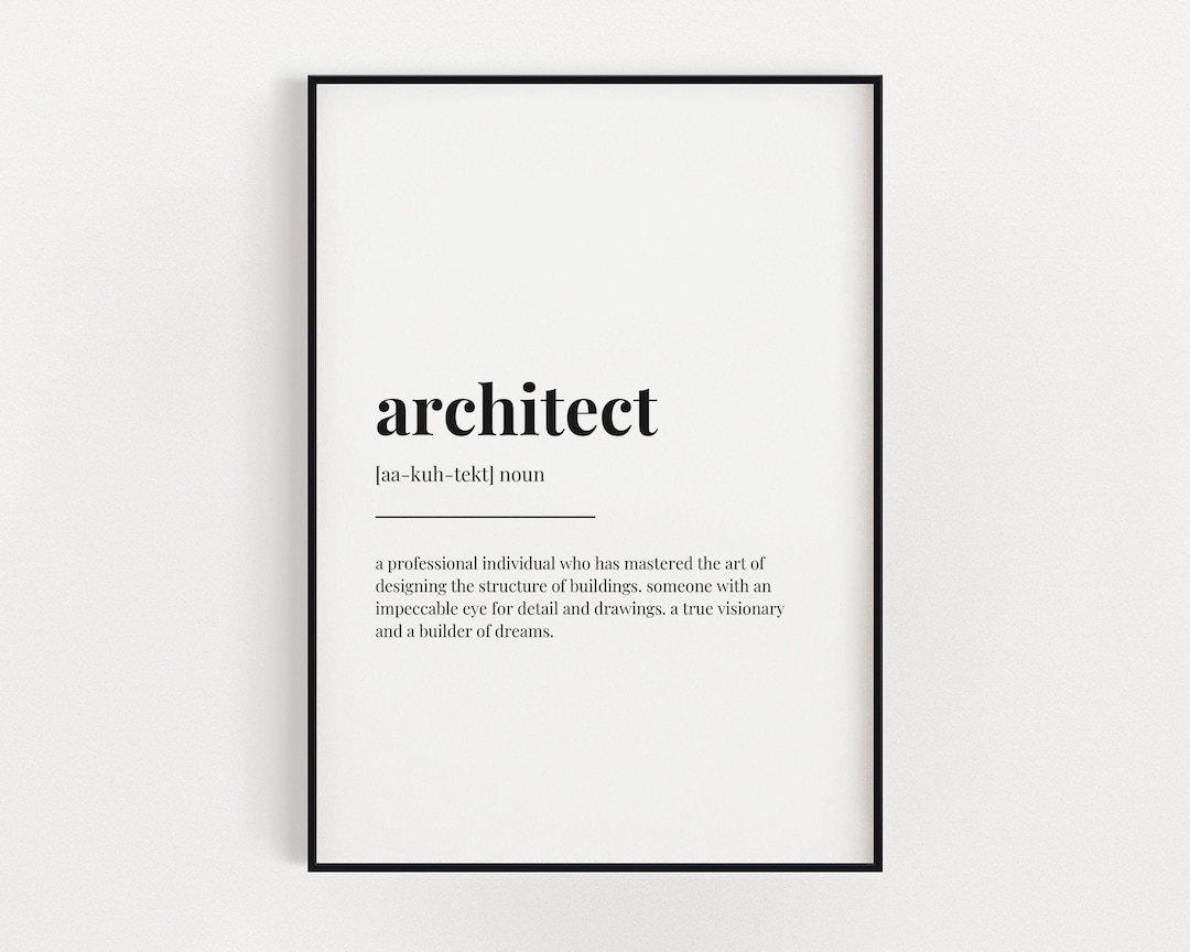 ARCHITECT DEFINITION PRINT | Digital Download | Printable Wall Art ...