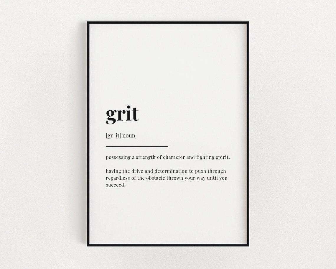 GRIT DEFINITION PRINT Digital Download Printable Wall Art | Etsy