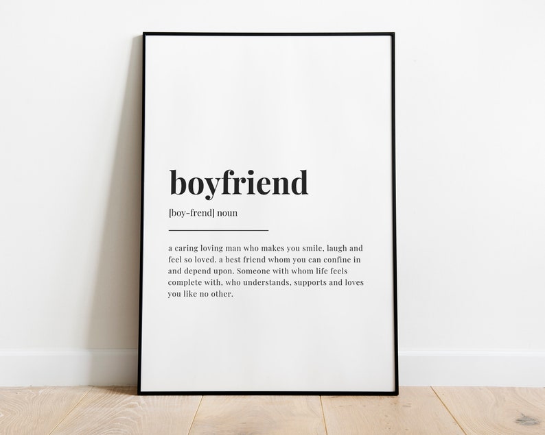 BOYFRIEND DEFINITION PRINT Wall Art Print Gift for - Etsy