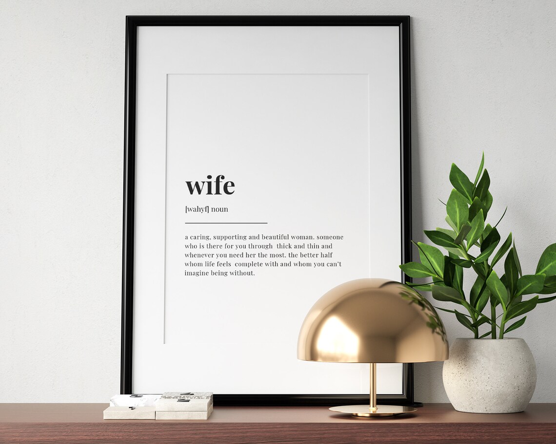 WIFE DEFINITION PRINT Wall Art Print Gift for Wife - Etsy