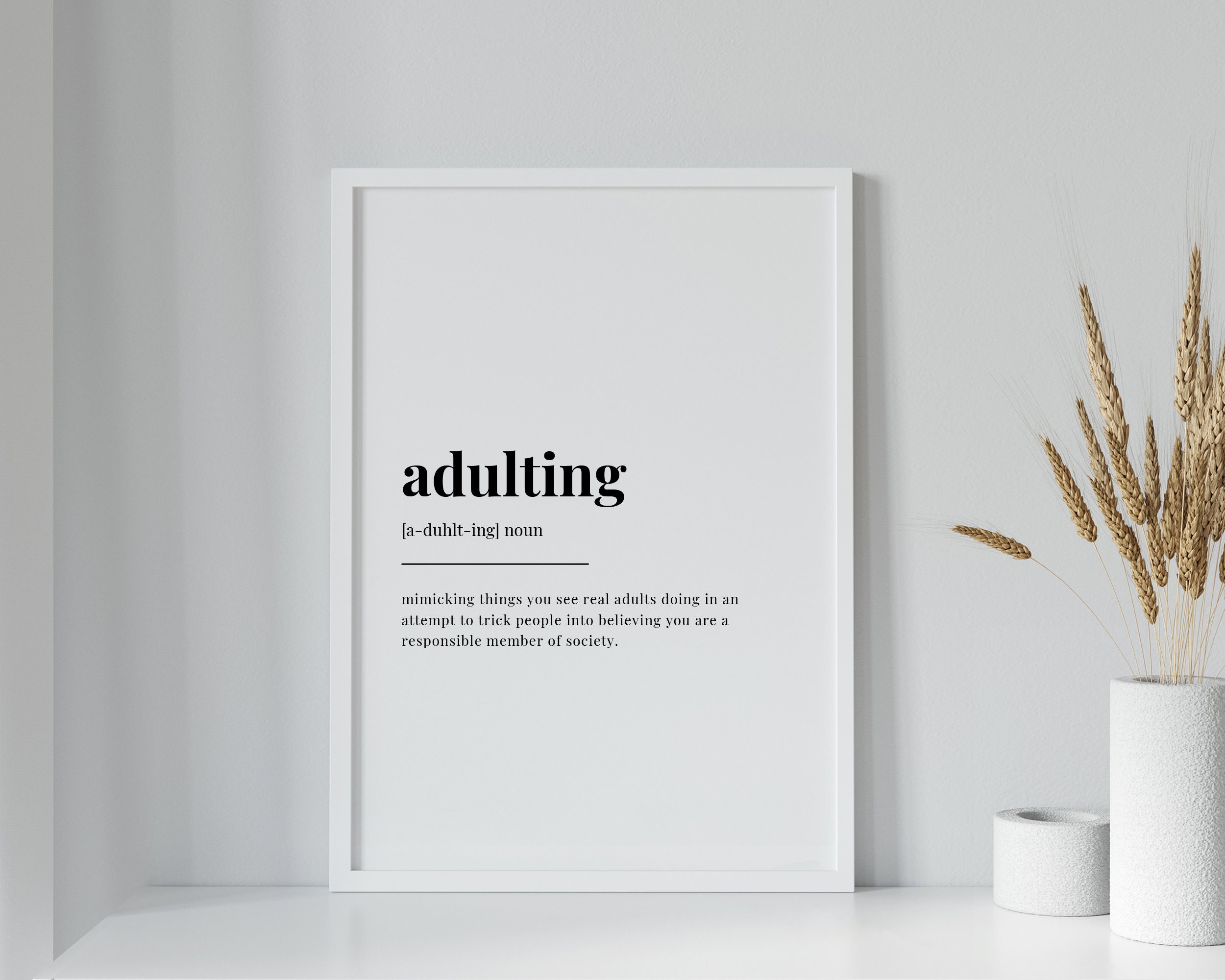 ADULTING DEFINITION PRINT Wall Art Print Adulting Print - Etsy UK
